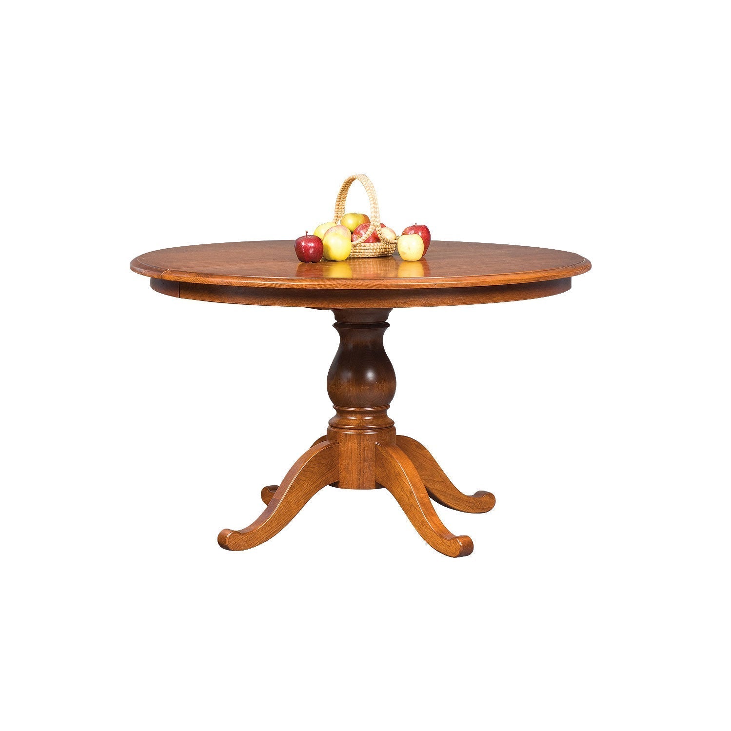 Amish Salem Round Single Pedestal Expandable Dining Table – Northstar Pines